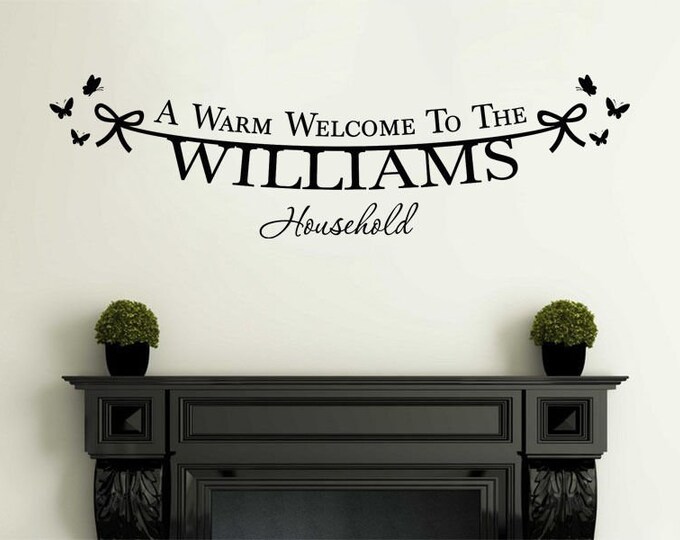 Welcoming PERSONALISED Family Wall Quote welcome to Our - Etsy