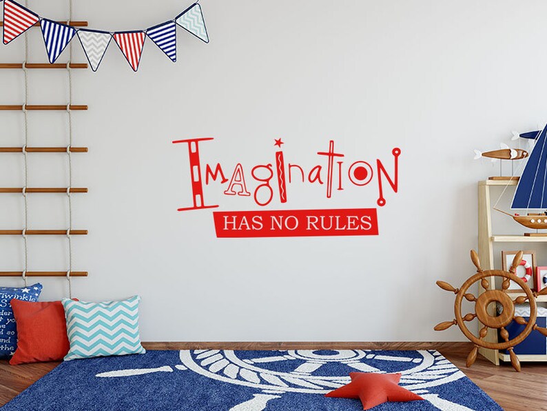Wall Art Sticker imagination Wall Art Quote | Etsy
