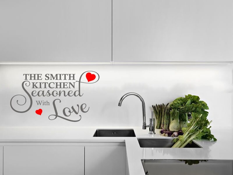 PERSONALISED Kitchen Wall Art Sticker seasoned With | Etsy
