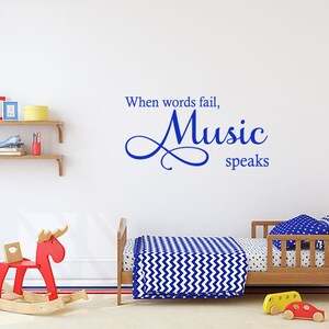 Wall Quote "when Words Fail, Music Speaks" Wall Art Sticker, Vinyl ...