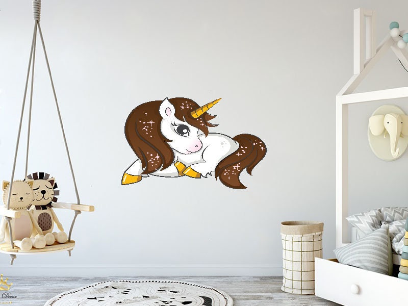 FULL COLOUR Unicorn Wall, Art, 3D Sticker, Fantasy, PVC Decal, Modern ...