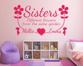 PERSONALISED Sisters Names Wall Sticker Wall Art Decal PVC - Etsy