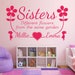 PERSONALISED Sisters Names Wall Sticker, Wall, Art, Decal, PVC Transfer ...