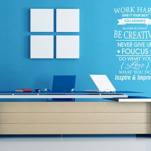 Motivational "work Hard..." Wall Quote, Wall Art Sticker, Vinyl Decal ...