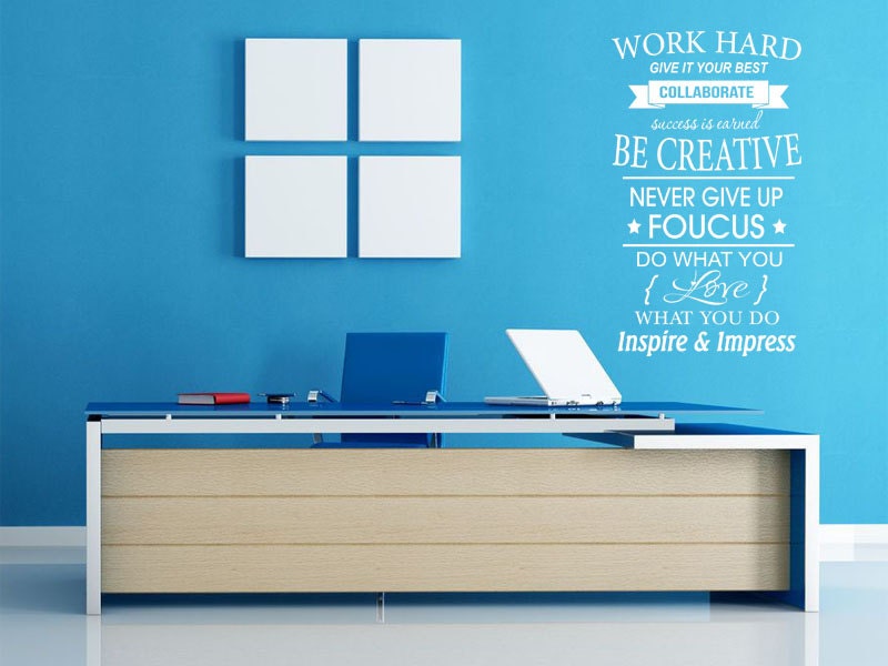 Motivational work Hard... Wall Quote Wall Art | Etsy