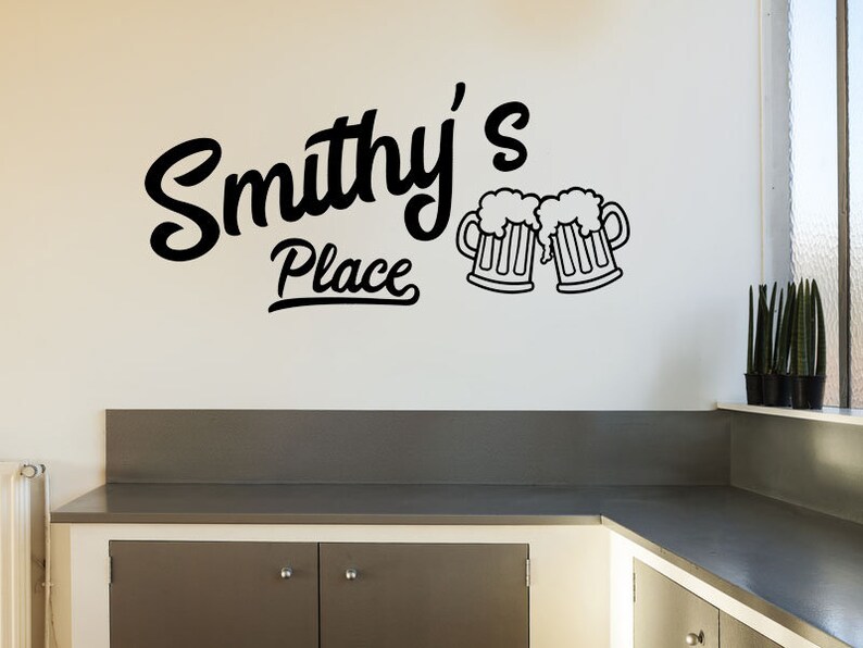 Personalised Bar Name Place Wall Art Sticker Modern - Etsy UK
