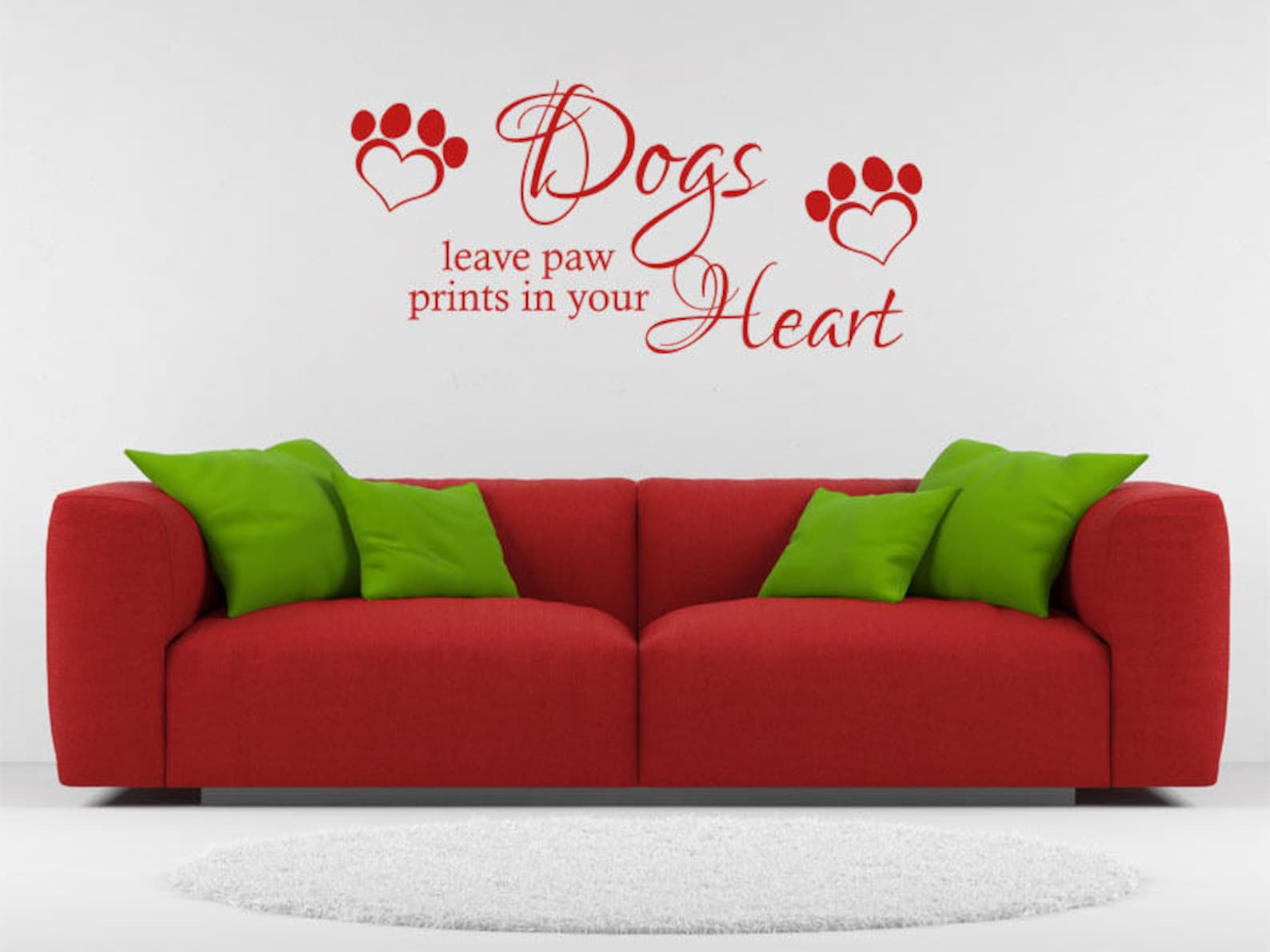 Wall Quote "dogs Leave Paw Prints..." Vinyl Wall Sticker, Modern Decal ...