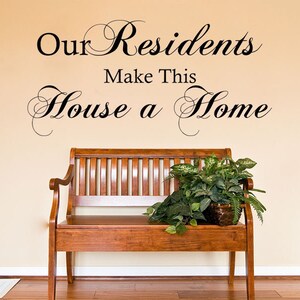 Our Residents Wall Art Quote, Wall Art Sticker, PVC Transfer, Modern ...