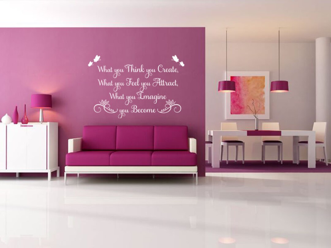 Wall Art Quote 'what You Think...' Sticker, Decal, Personalised PVC ...