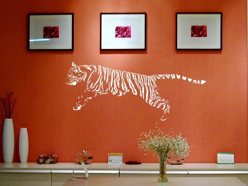 Tiger Wall Mural Sticker Vinyl Decal Modern Transfer Decor | Etsy