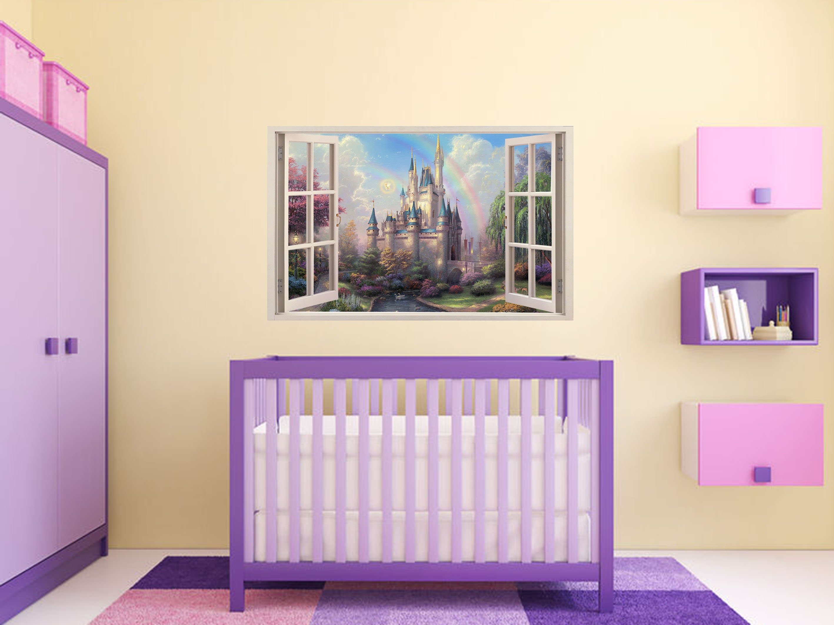 FULL COLOUR Castle Wall Art PVC Decal Modern Transfer 3D - Etsy
