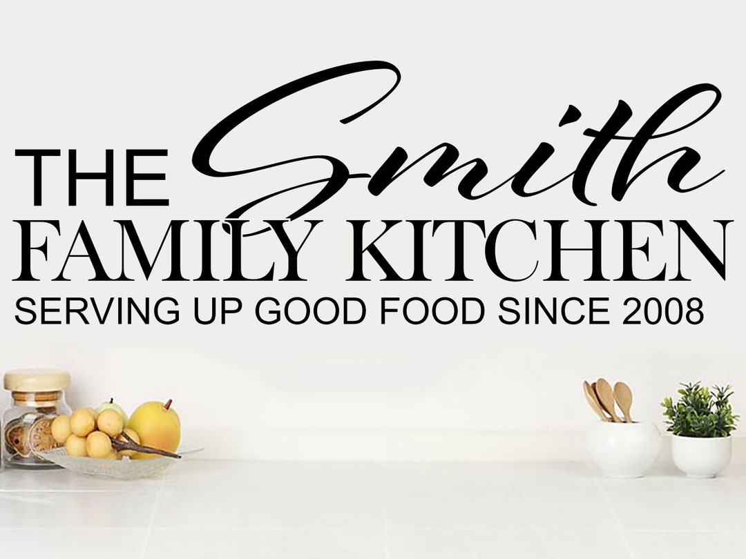 PERSONALISED Family Kitchen Wall Sticker "the NAME Family..." Wall Art ...