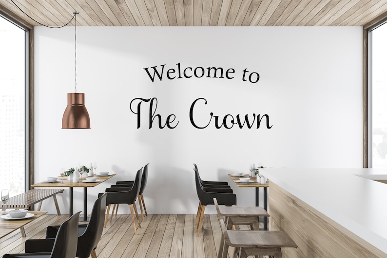 PERSONALISED Wall Sticker "welcome To..." Sign Customised Pub Decal ...
