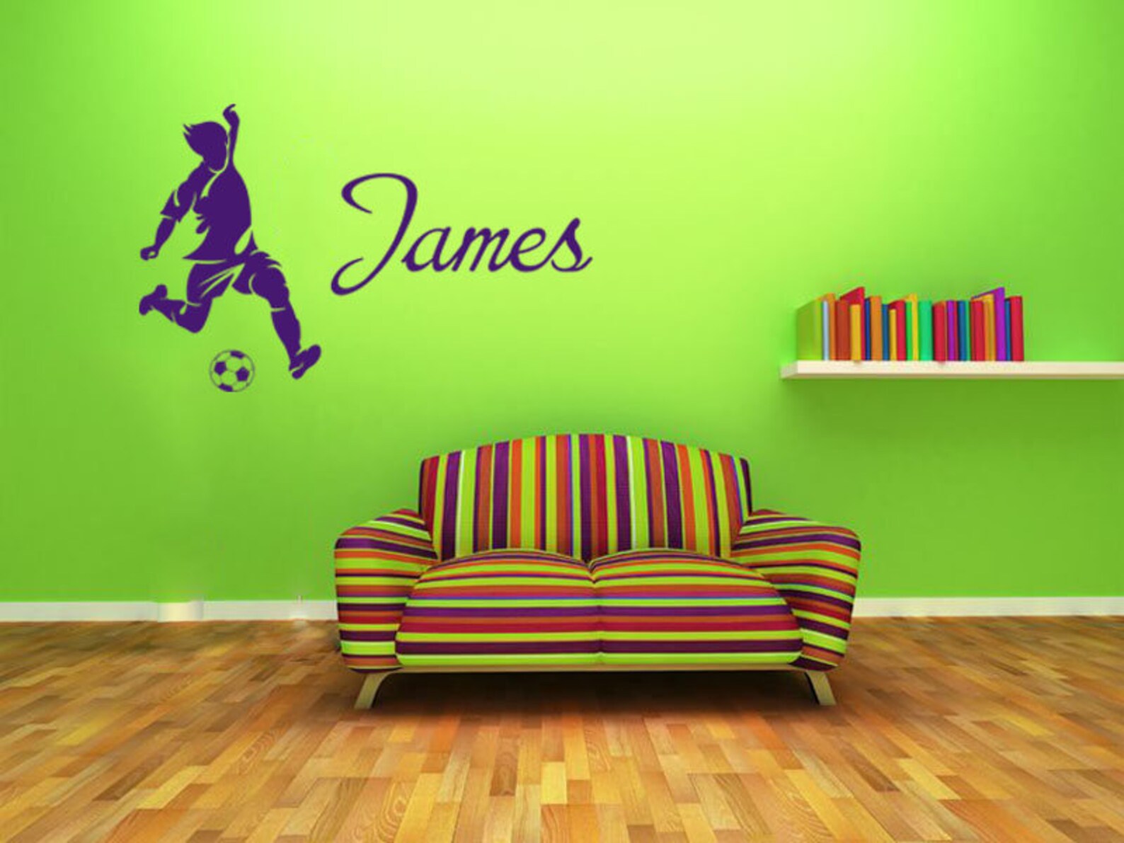 PERSONALISED Football Name Design Wall Art Sticker Modern | Etsy