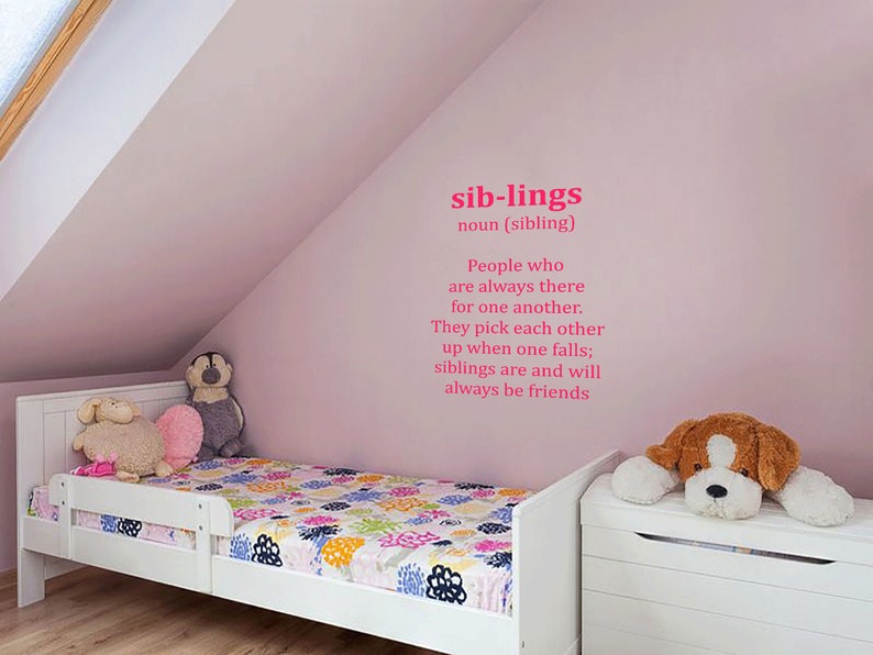 Child's Wall Quote "sib-ling Noun (sibling)..." Wall Art, Sticker ...