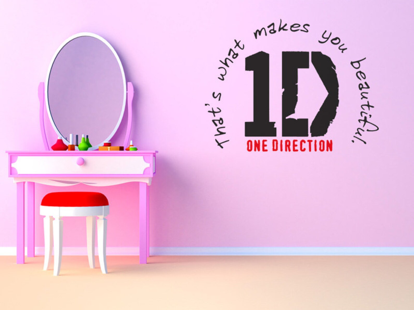 1D Wall Sticker One Direction Logo With Lyrics Wall Art - Etsy