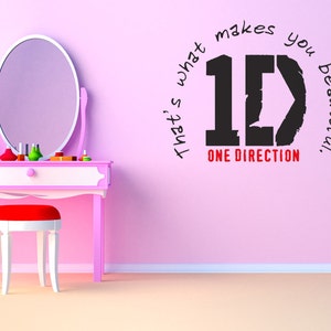 1D Wall Sticker, One Direction Logo With Lyrics, Wall Art Sticker ...