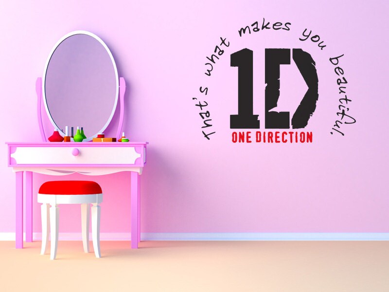 1D Wall Sticker One Direction Logo With Lyrics Wall Art - Etsy
