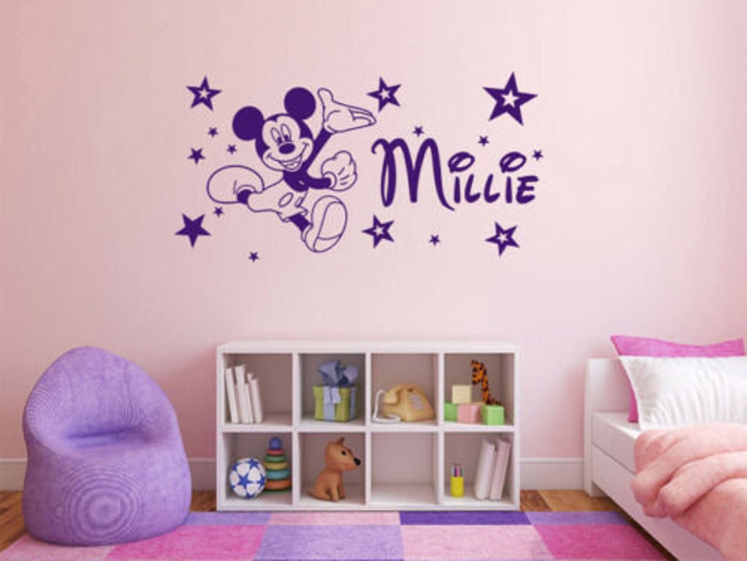 PERSONALISED Disney Mickey Mouse Name Wall Art Sticker, Modern Decal ...