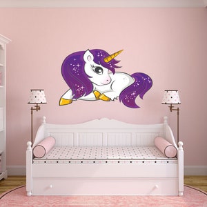 FULL COLOUR Unicorn Wall, 3D Sticker, Modern Transfer, Fantasy, Art ...