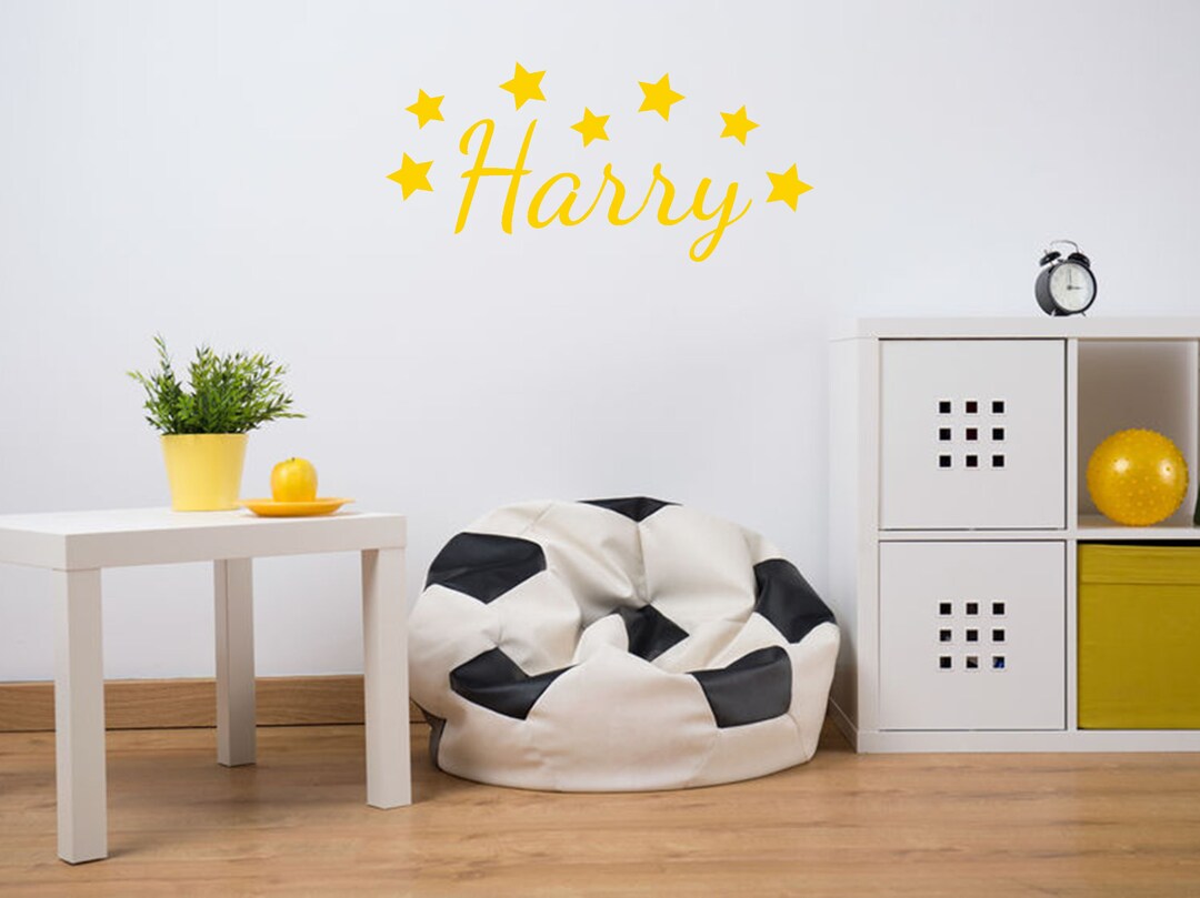 PERSONALISED Name With Stars Wall Art Sticker, Vinyl Decal, Modern ...