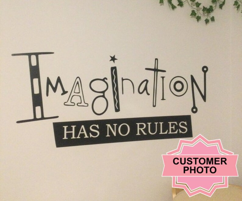Wall Art Sticker imagination Wall Art Quote - Etsy