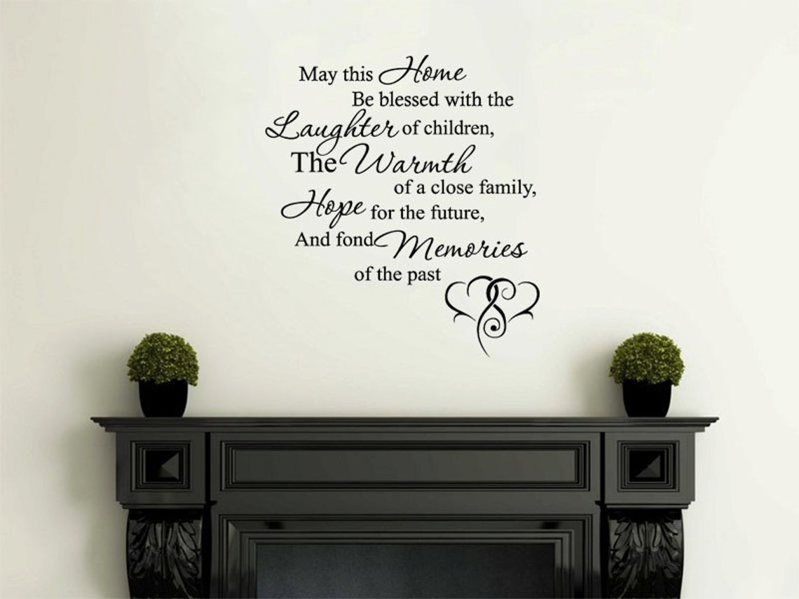 Family Wall Sticker, "may This Home Be Blessed..." Wall Art Sticker ...