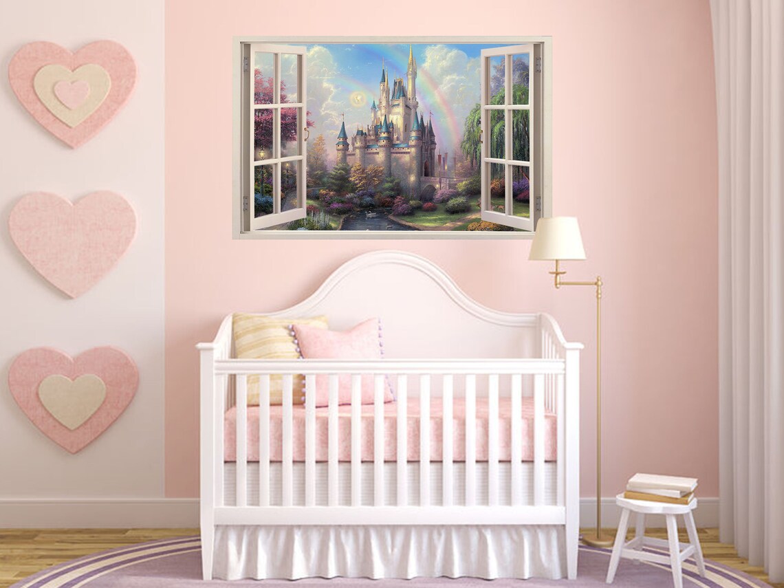 FULL COLOUR Castle Wall Art PVC Decal Modern Transfer 3D - Etsy