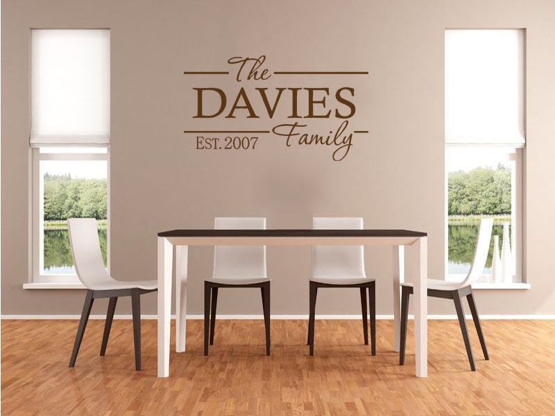 PERSONALISED Family Wall Quote, Wall Art Sticker, Modern Vinyl Transfer ...