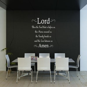 Kitchen Wall Quote "lord, Bless the Food Before Us..." Wall Art Sticker ...