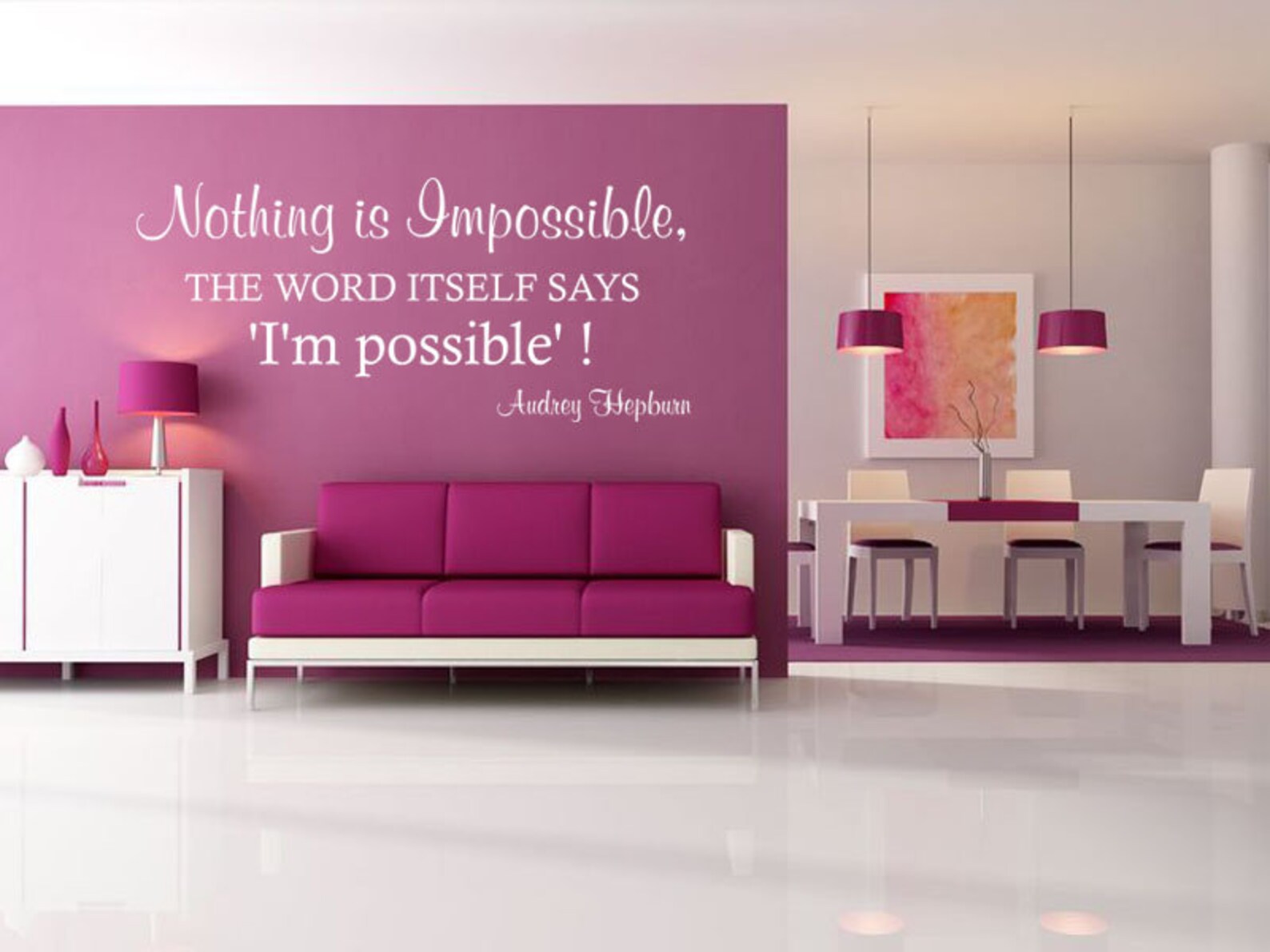 Inspirational Quote 'nothing is Impossible' Wall Art, Modern Transfer ...