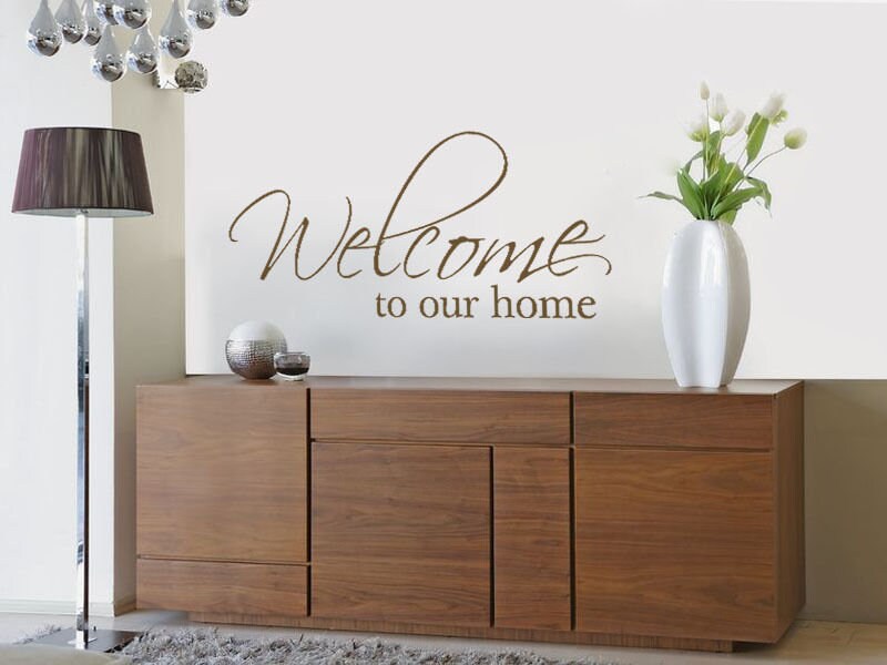 Wall Art Sticker Welcome To Our Home... Wall Art Quote | Etsy