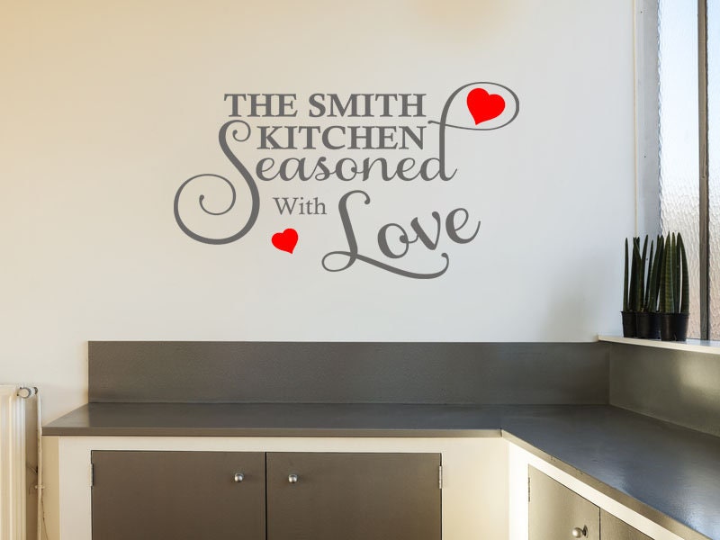 PERSONALISED Kitchen Wall Art Sticker Seasoned with | Etsy