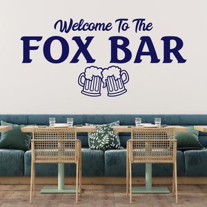 PERSONALISED Wall Sticker "welcome to The..." Customised Bar Pub Decal ...