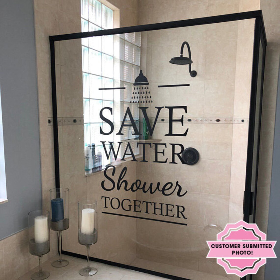 Bathroom Wall Art Quote save on Water Shower | Etsy
