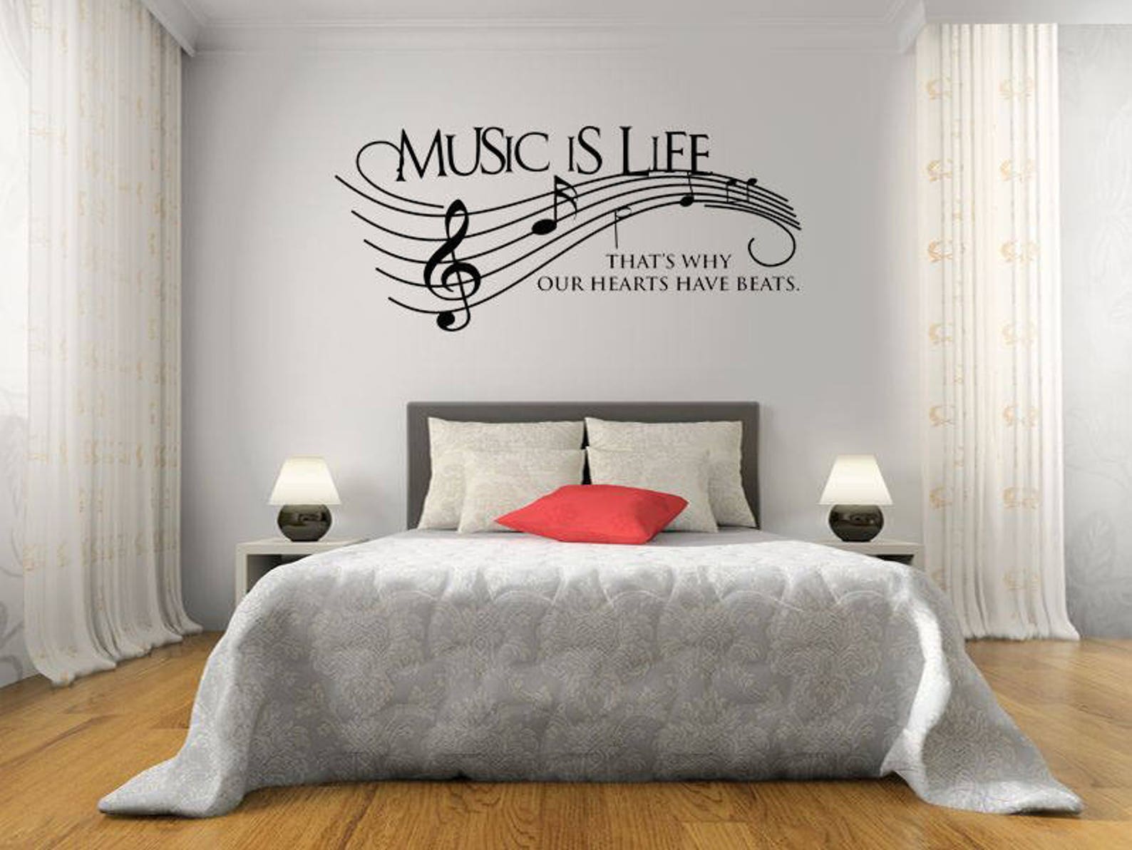 Music is Life Wall Art Quote PVC Decal Wall Art Sticker - Etsy