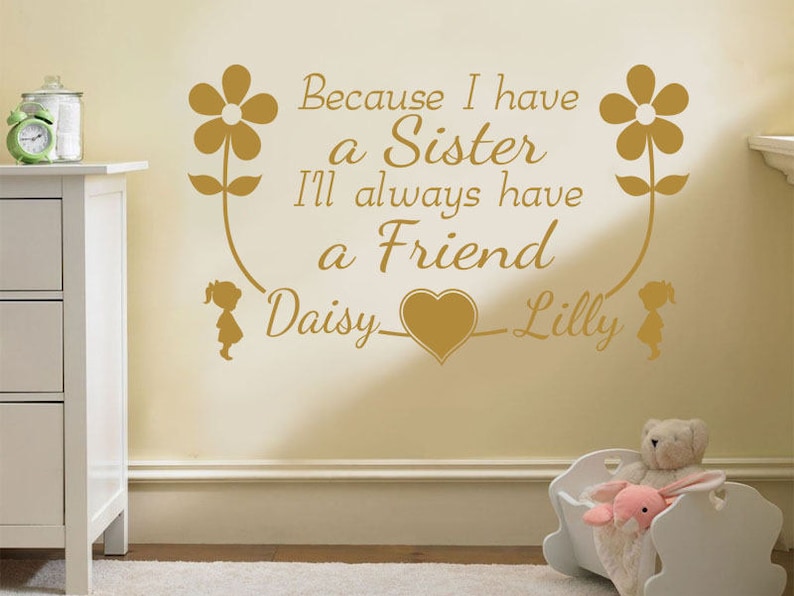 Personalised Because I Have A Sister... Wall Art Sticker | Etsy