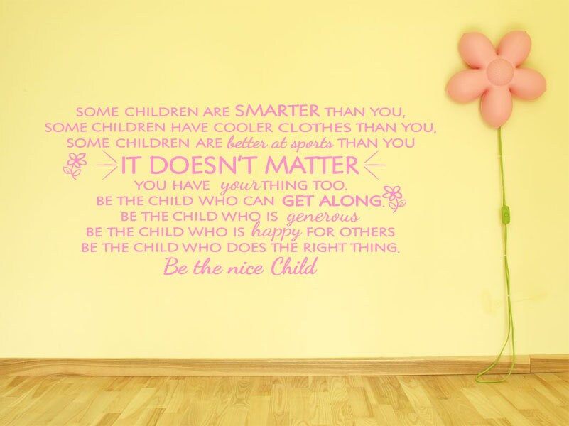 Children's Quote 'some Children' Wall Art Sticker, PVC Decal, Vinyl ...