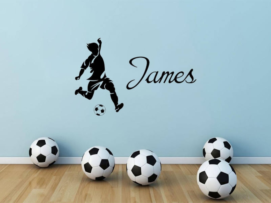 PERSONALISED Football Name Design Wall Art Sticker, Modern Transfer ...