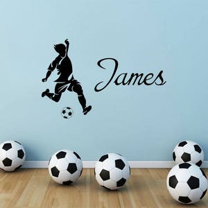 PERSONALISED Football Name Design Wall Art Sticker, Modern Transfer ...