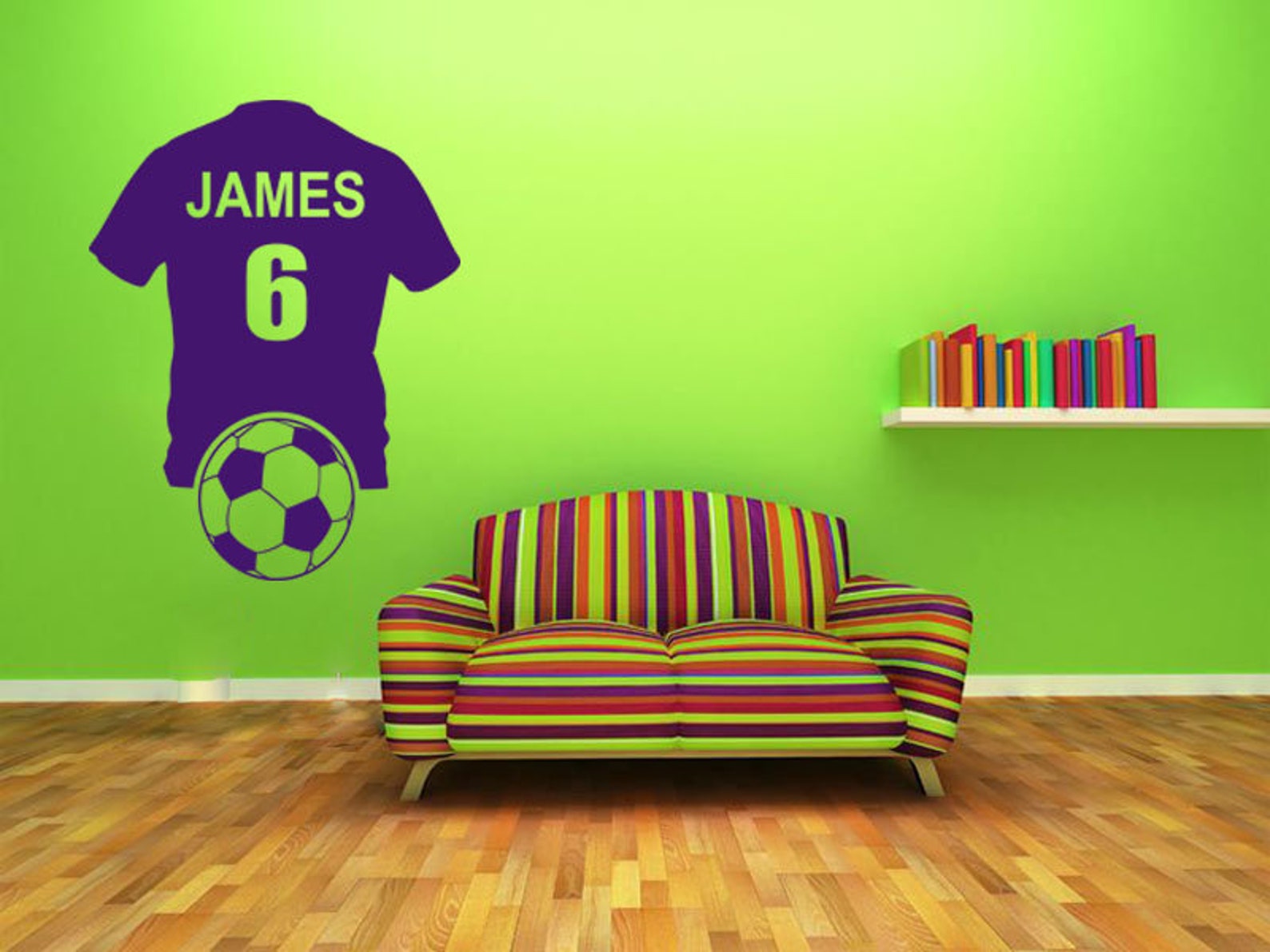 PERSONALISED Football Shirt Wall Art Sticker Vinyl Decal | Etsy