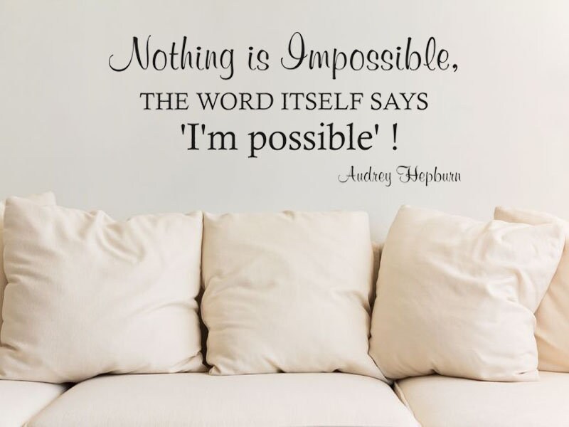Inspirational Quote 'nothing is Impossible' Wall Art, Modern Transfer ...