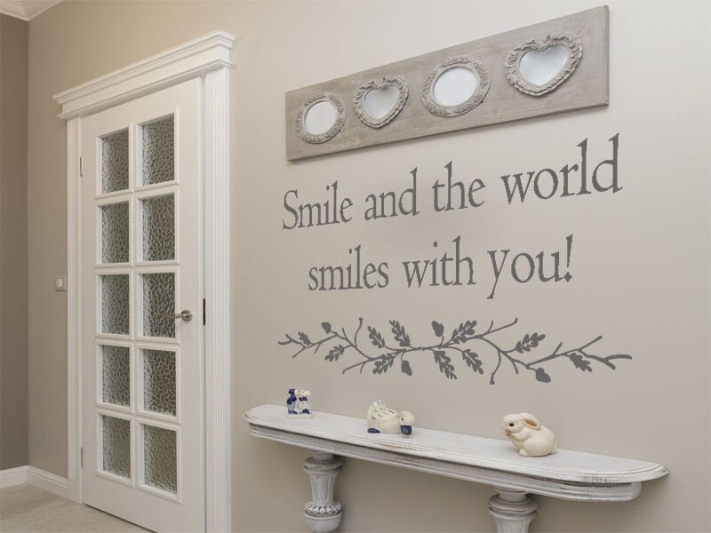 Wall Quote Smile and the world smiles with you | Etsy