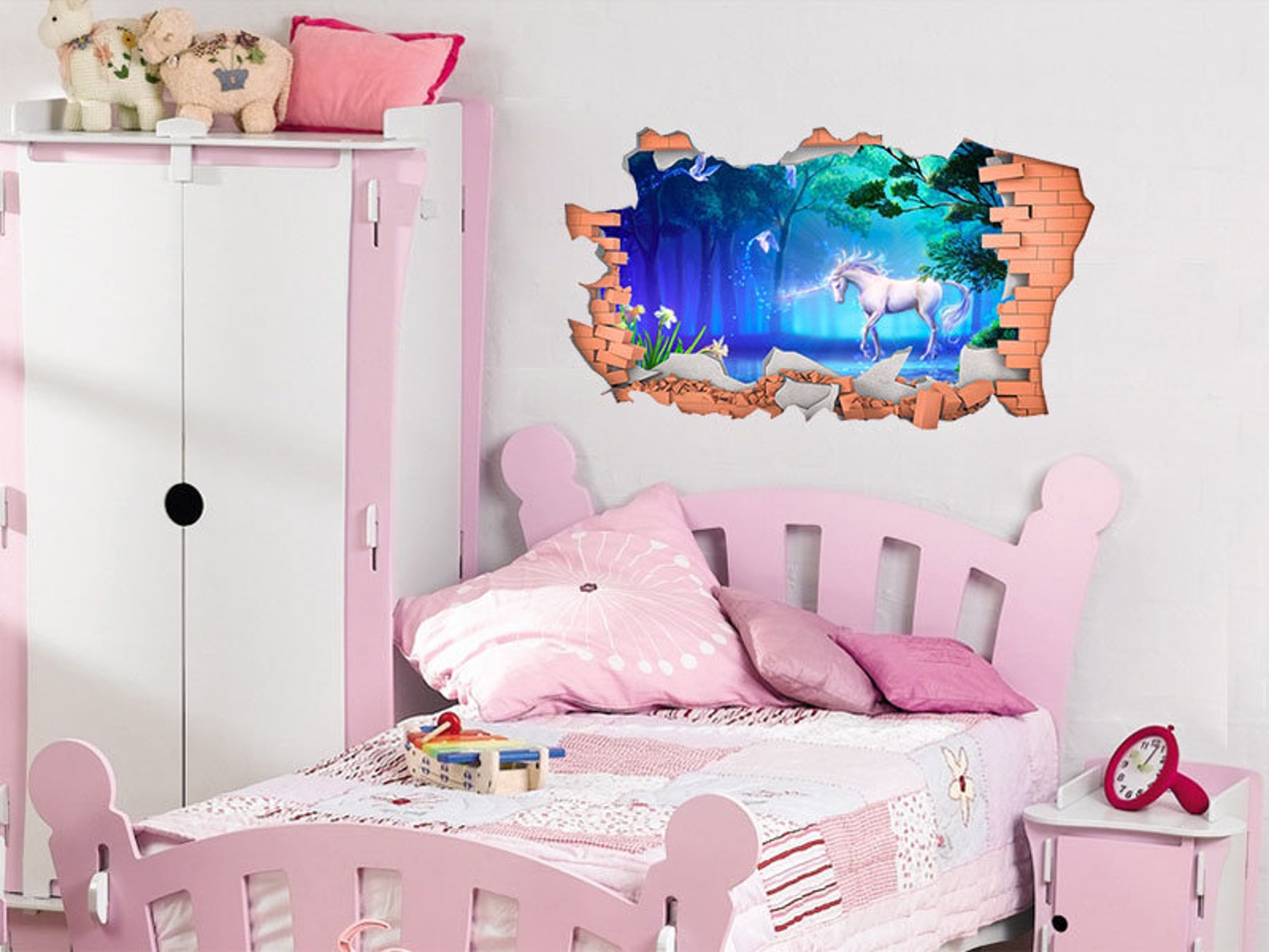 FULL COLOUR Unicorn Smashed Wall Art Sticker Modern | Etsy