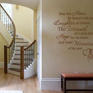 Family Wall Sticker, "may This Home Be Blessed..." Wall Art Sticker ...