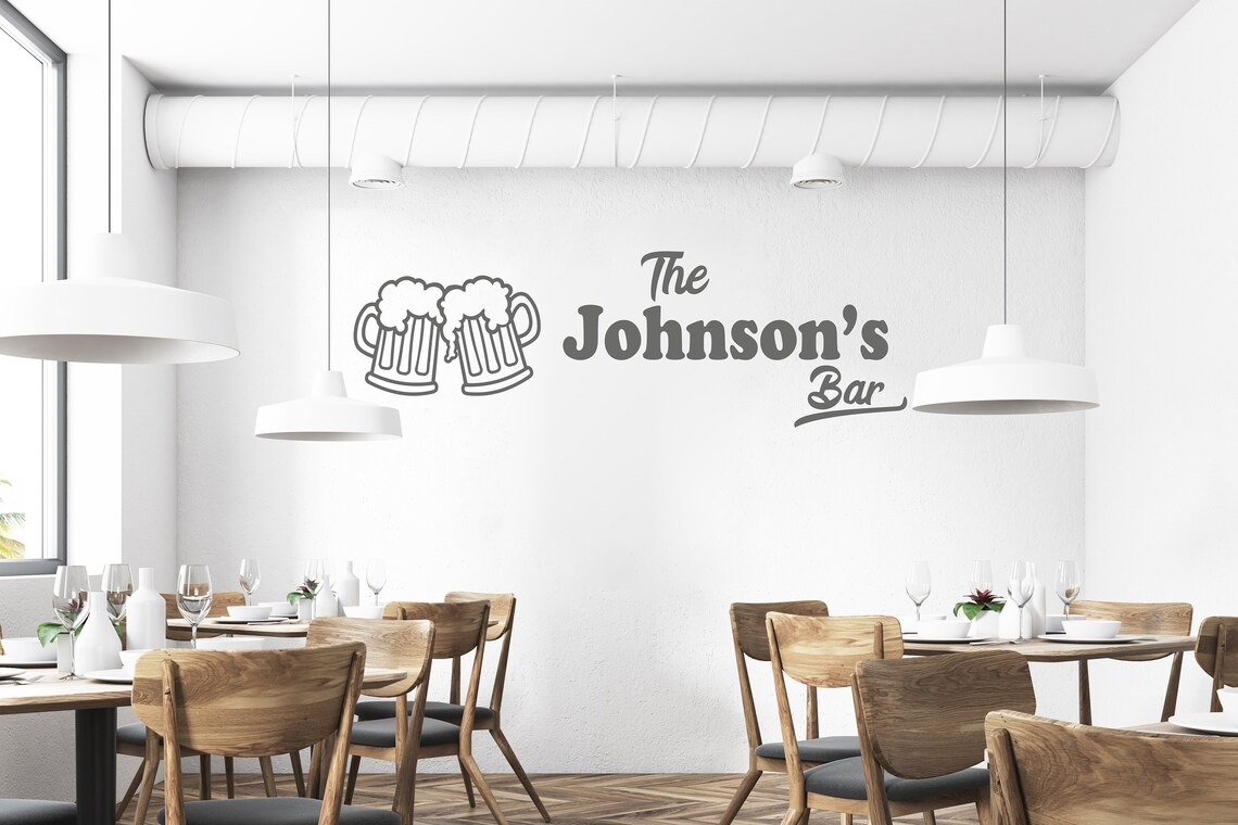 PERSONALISED Wall Sticker the Bar Sign Customised - Etsy