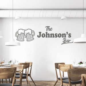 PERSONALISED Wall Sticker "the Bar" Sign Customised Pub Decal Decor ...