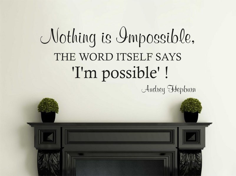 Inspirational Quote 'nothing is Impossible' Wall Art, Modern Transfer ...