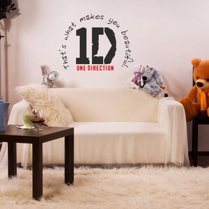 1D Wall Sticker, One Direction Logo With Lyrics, Wall Art Sticker ...