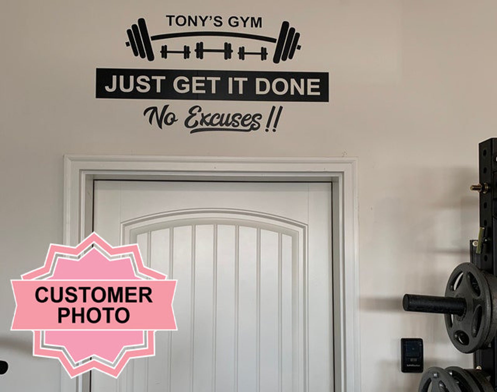 Personalised Gym Motivation Wall Sticker 'just Get It - Etsy
